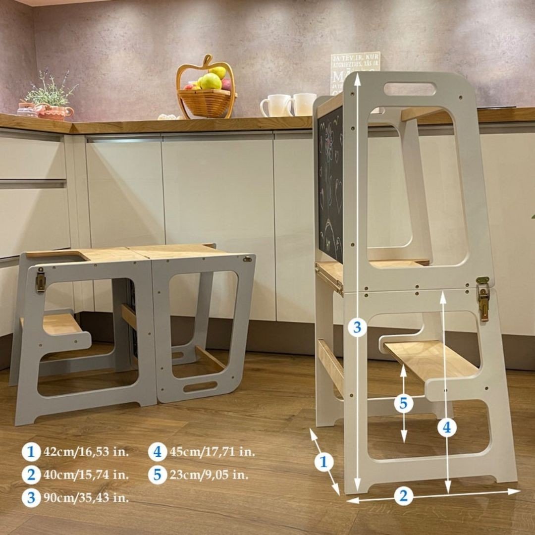 2-in-1 learning tower - WONFULITY